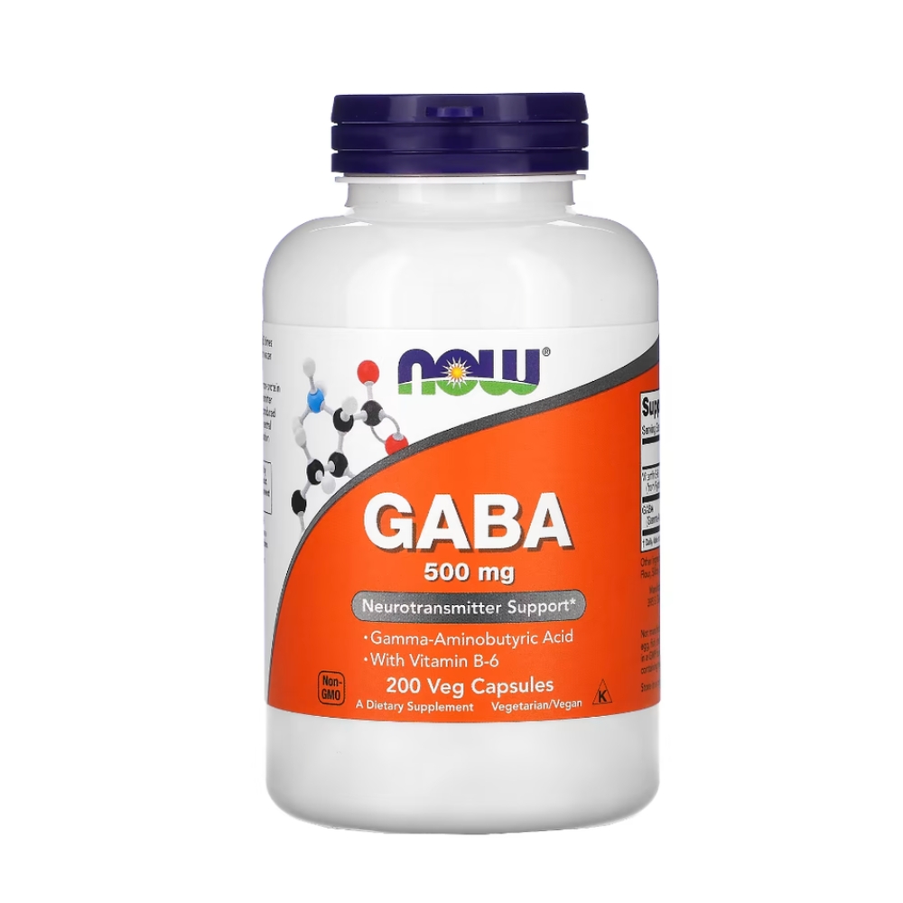 GABA – 200 Capsulas 500mg- NOW – Kronogene